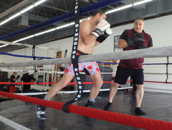 Coach and Ben in the ring